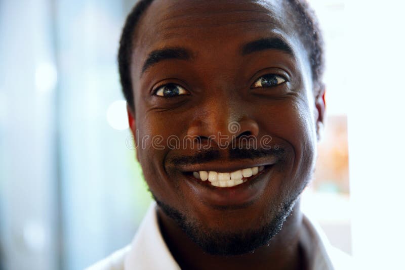 Portrait of a Happy Black Man Stock Photo - Image of close, backlit ...