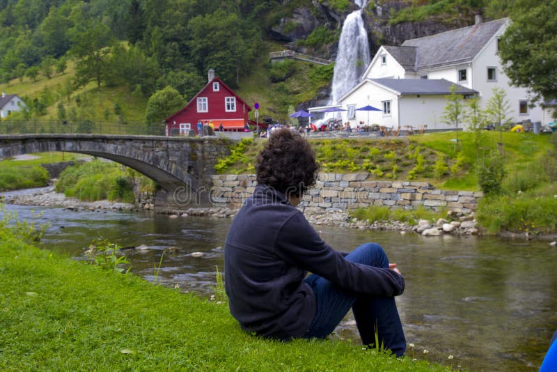 Portrait of Happy Boy in Nature in Norway Stock Image - Image of child ...