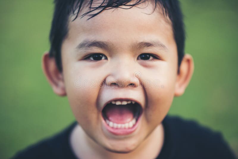 Portrait of happy Boy stock image. Image of hair, cute - 163997943