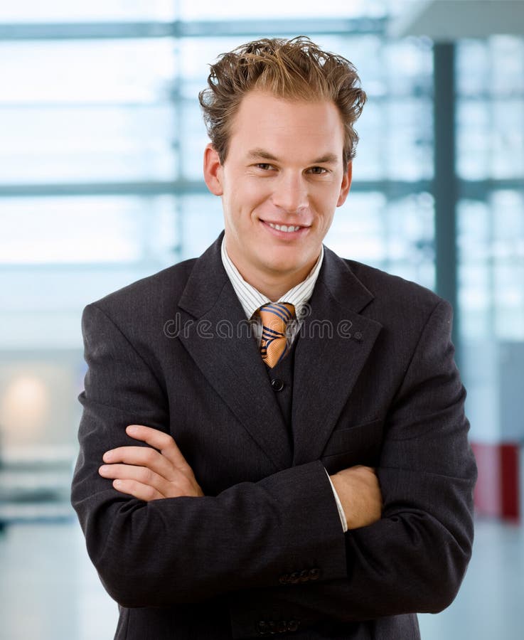 Portrait of Happy Businessman Stock Image - Image of determination ...
