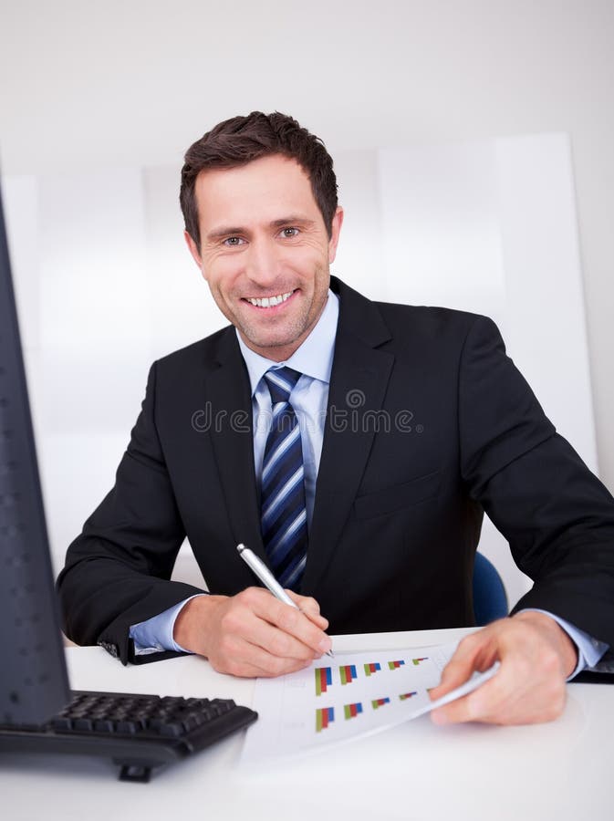 Portrait of Happy Businessman Stock Image - Image of leader, adult ...