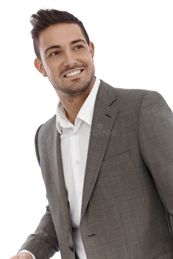 Portrait of Happy Businessman Stock Image - Image of hair, hairdo: 35453539