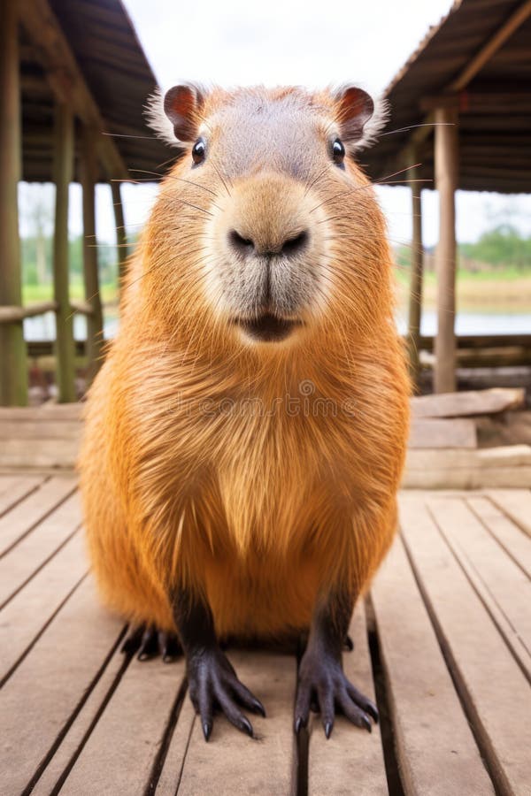 Portrait of a Happy Capybara Stock Image - Image of myocastor, capybara ...