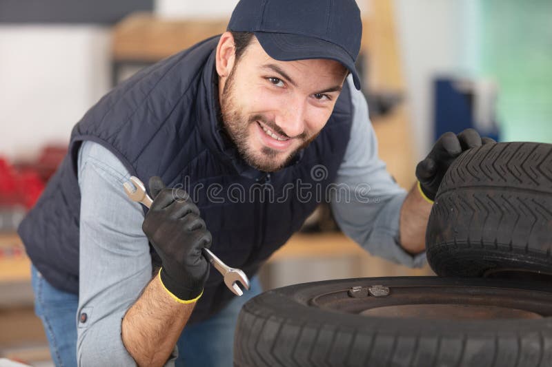 Portrait Happy Car Mechanic during Car Service Stock Photo - Image of ...