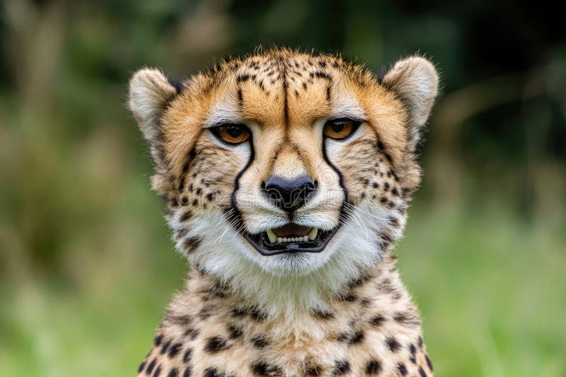 A Portrait of a Happy Cheetah Stock Illustration - Illustration of eyes ...