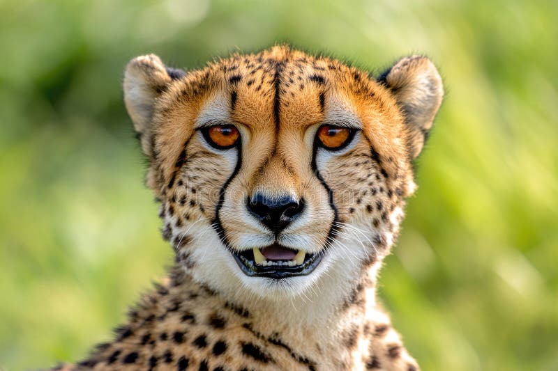 A Portrait of a Happy Cheetah Stock Illustration - Illustration of ...