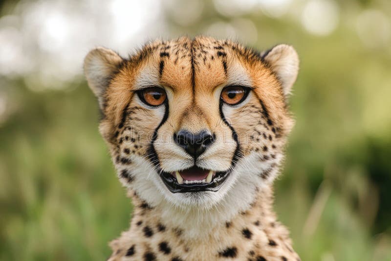A Portrait of a Happy Cheetah Stock Illustration - Illustration of ...
