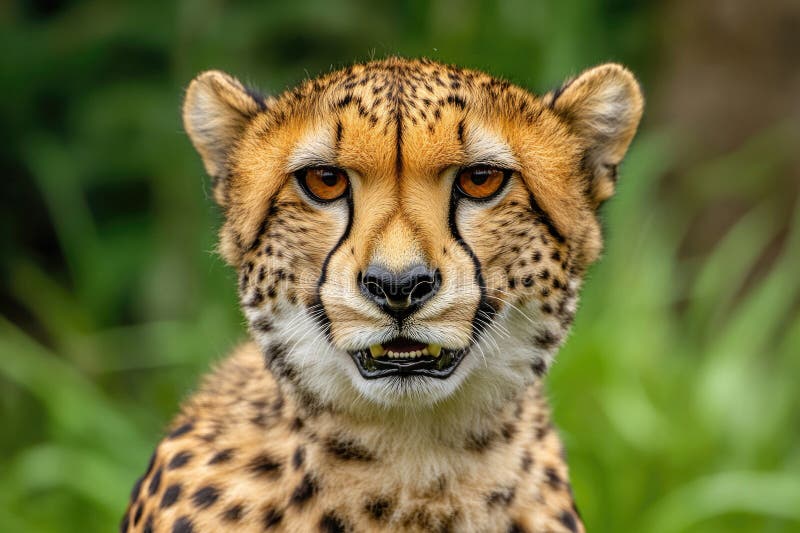 A Portrait of a Happy Cheetah Stock Illustration - Illustration of ...
