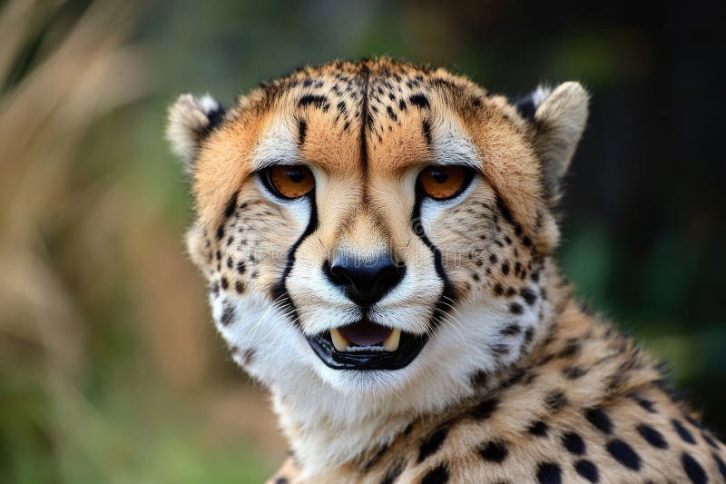 A Portrait of a Happy Cheetah Stock Illustration - Illustration of ...