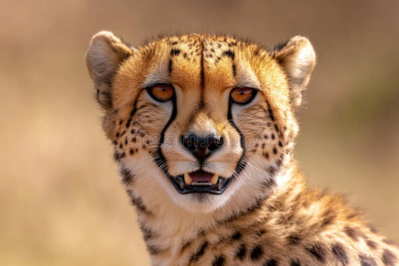 A Portrait of a Happy Cheetah Stock Illustration - Illustration of ...