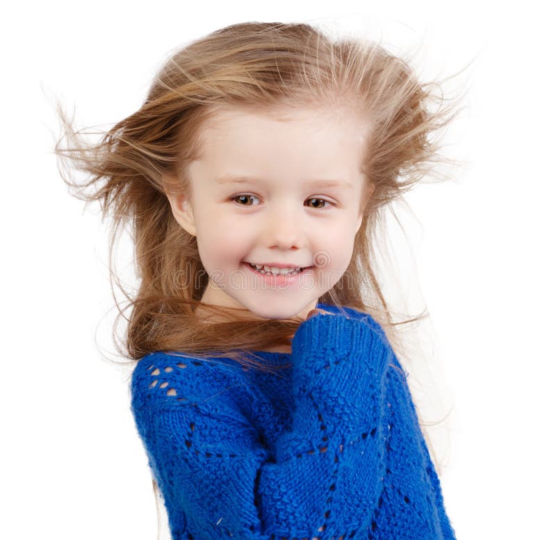 Portrait of Happy Child Isolated on White Stock Photo - Image of calm ...