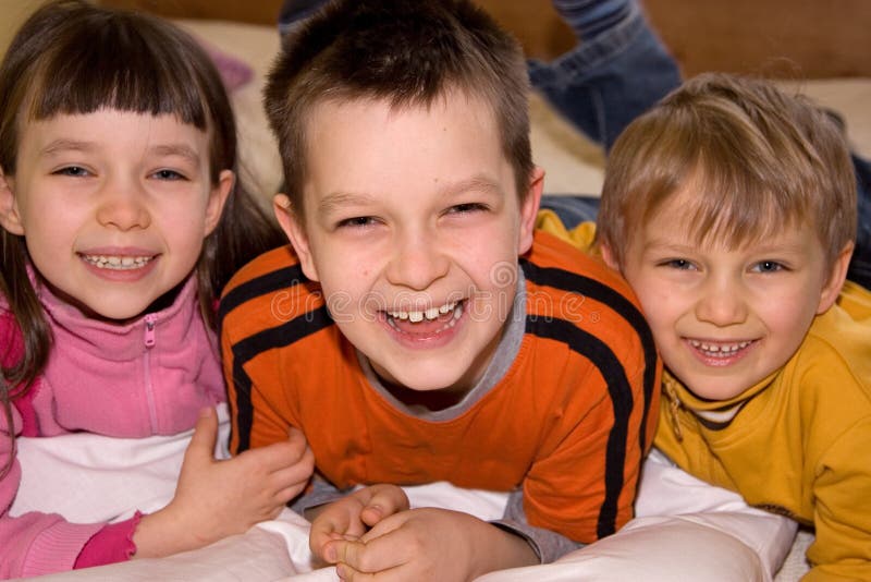 Portrait of Happy Children stock image. Image of casual - 2063885