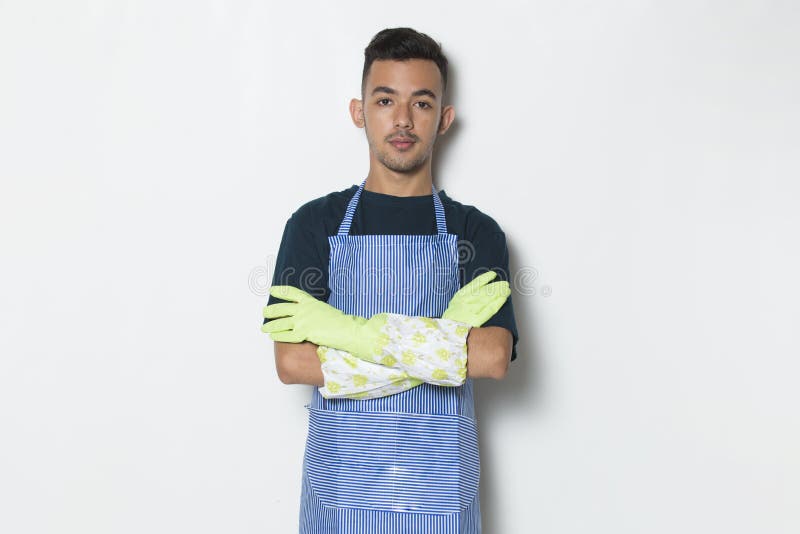 Cleaner Happy Cleaner Man Isolated on White Background Stock Image ...