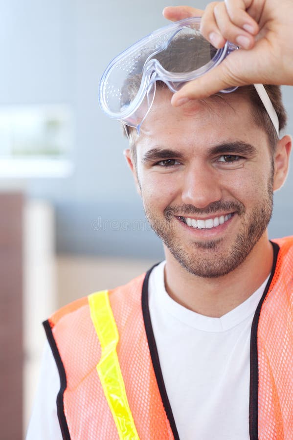 Portrait of a Happy Construction Worker Stock Photo - Image of industry ...