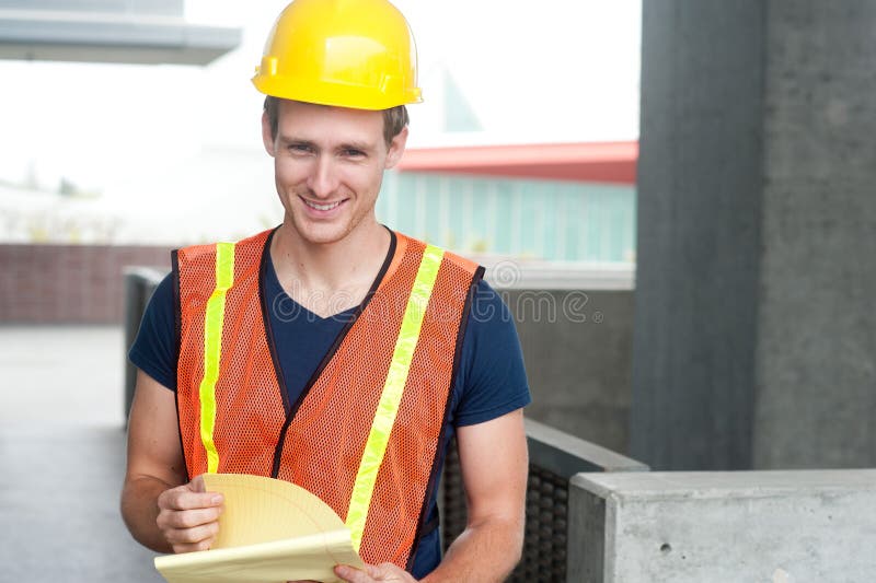 Portrait of a Happy Construction Worker Stock Image - Image of worker ...