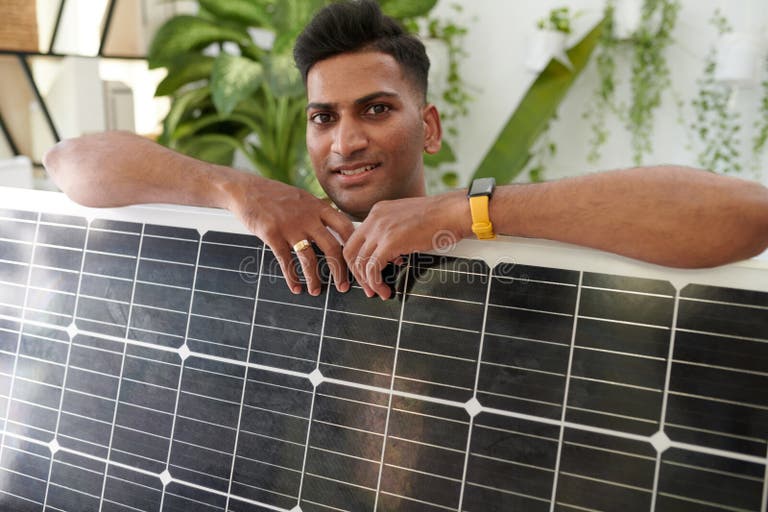 Happy Customer with Solar Panel Stock Photo - Image of system, environment: 308532046