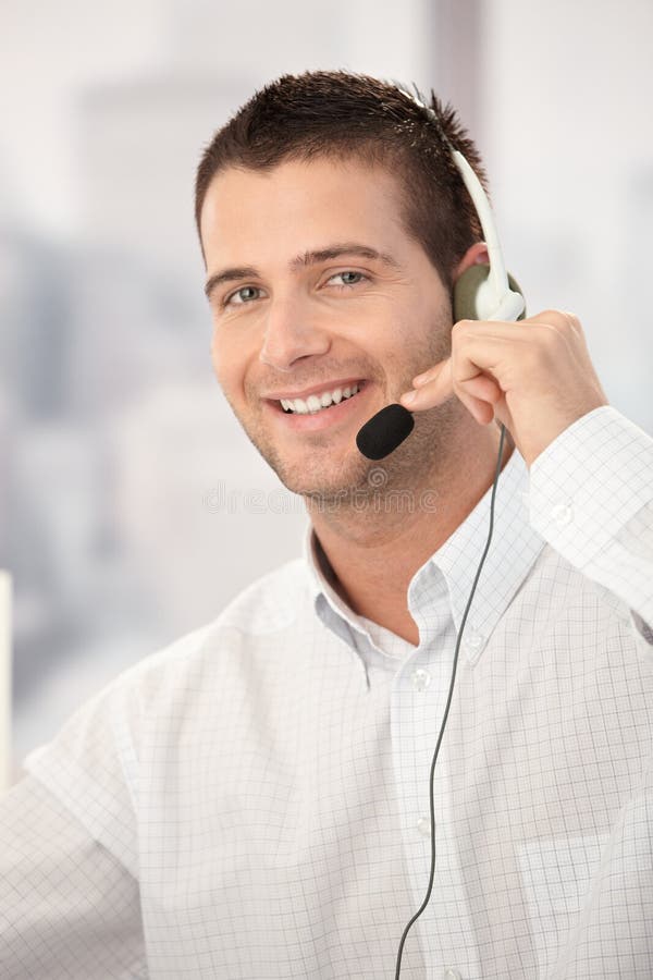 Happy Customer Service Representative Stock Photo - Image of caucasian ...