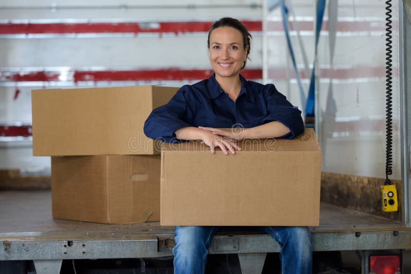 Delivery woman. stock photo. Image of gift, people, occupation - 35739774