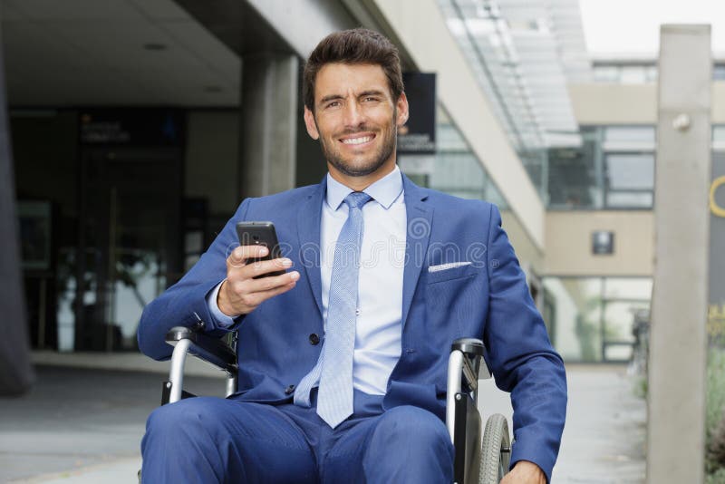 Portrait Happy Disabled Man on Wheelchair Stock Image - Image of ...