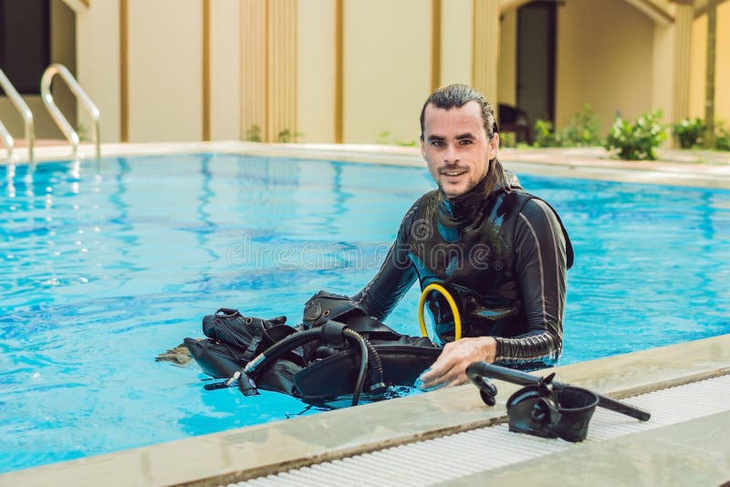Portrait of a Happy Diving Instructor, Ready To Teach Diving in the ...