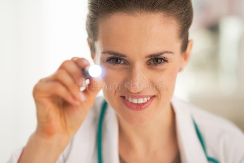 Happy Ophthalmologist Doctor Woman Giving Glasses Stock Image - Image ...