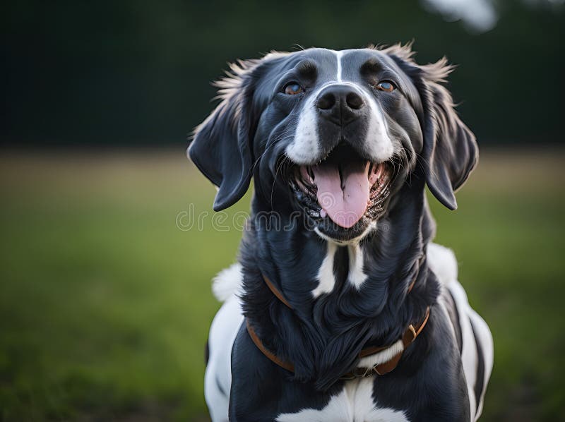 Portrait of Happy Dog in the Field. Ai Generative Stock Illustration ...
