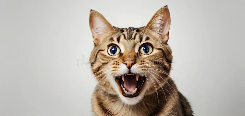 Portrait Happy Excited Cat. Generative AI Stock Image - Image of ...