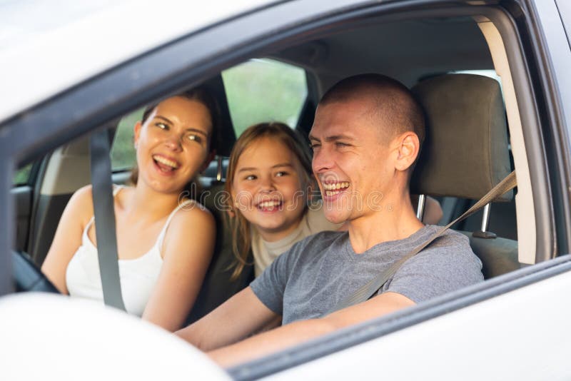 Portrait of Happy Family of Three in Car Salon Stock Image - Image of ... Portrait of Happy Family of Three in Car Salon Stock Image - Image of ...