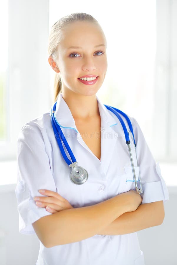 Portrait of a Happy Female Doctor Stock Image - Image of pretty ...