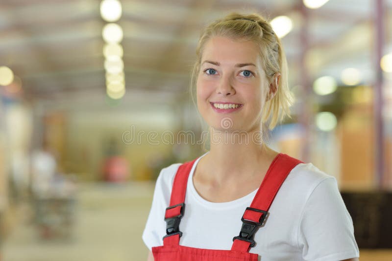 Portrait Happy Female Worker Stock Photo - Image of dressed, happy ...