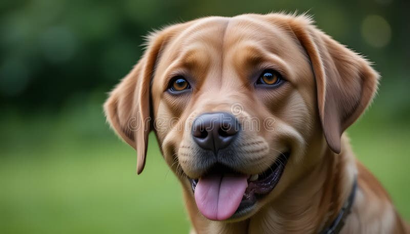 Portrait of a Happy Fox Red Labrador Retriever Dog Stock Illustration ...