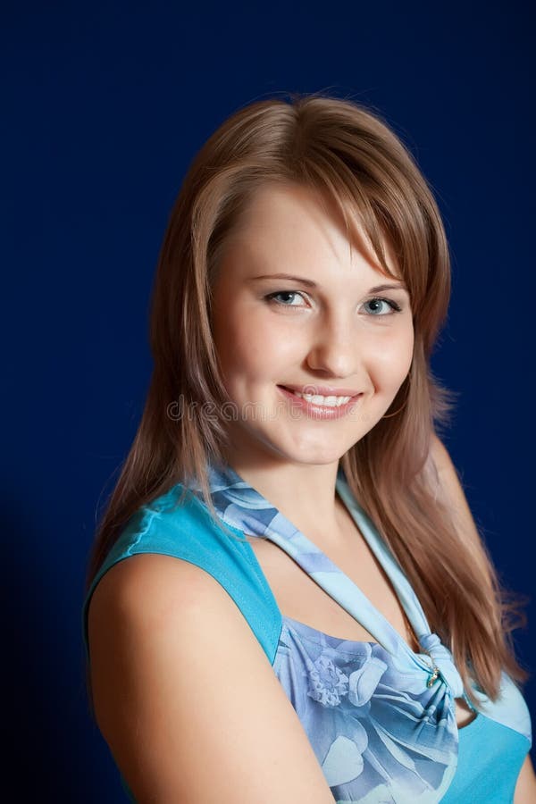 Portrait of happy girl stock image. Image of head, woman - 21445215