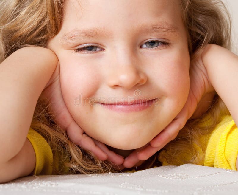 Portrait happy girl stock photo. Image of shoulders, smile - 23129730