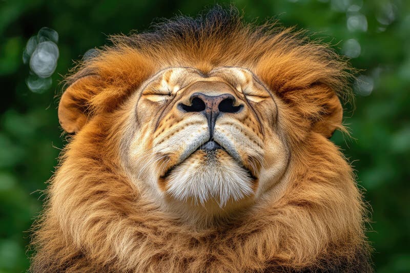A portrait of a happy lion stock illustration. Illustration of relaxed ...