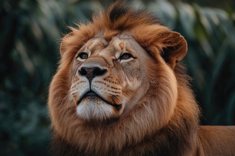 A portrait of a happy lion stock illustration. Illustration of wildlife ...