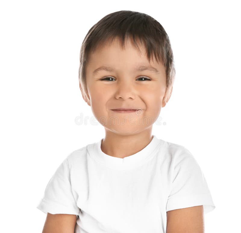 Portrait of Happy Little Boy on Background Stock Photo - Image of ...