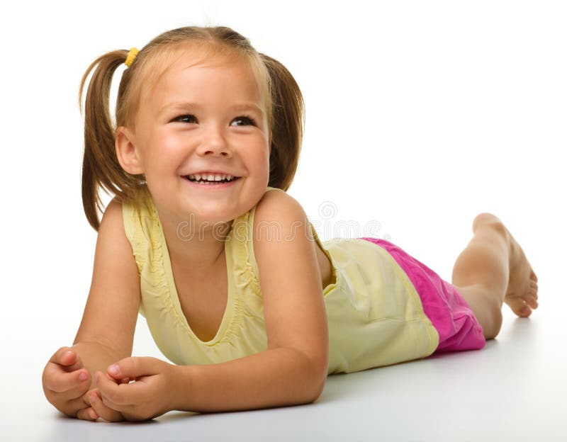 Portrait of a Happy Little Girl Stock Image - Image of healthy, color ...