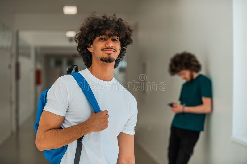 Portrait of a Happy Male College Student on a University Campus. Stock ... Portrait of a Happy Male College Student on a University Campus. Stock ...