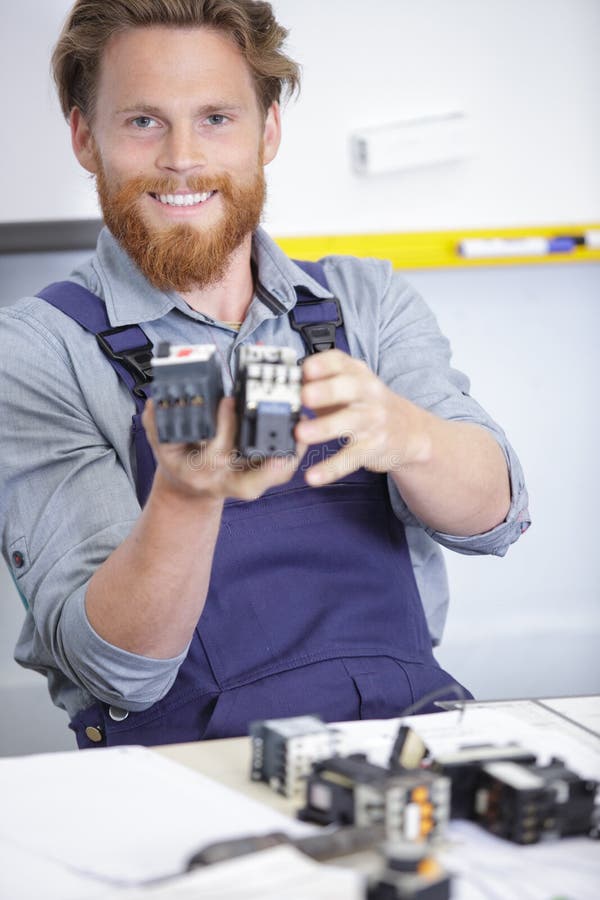Portrait Happy Male Engineer in Factory Stock Photo - Image of ...
