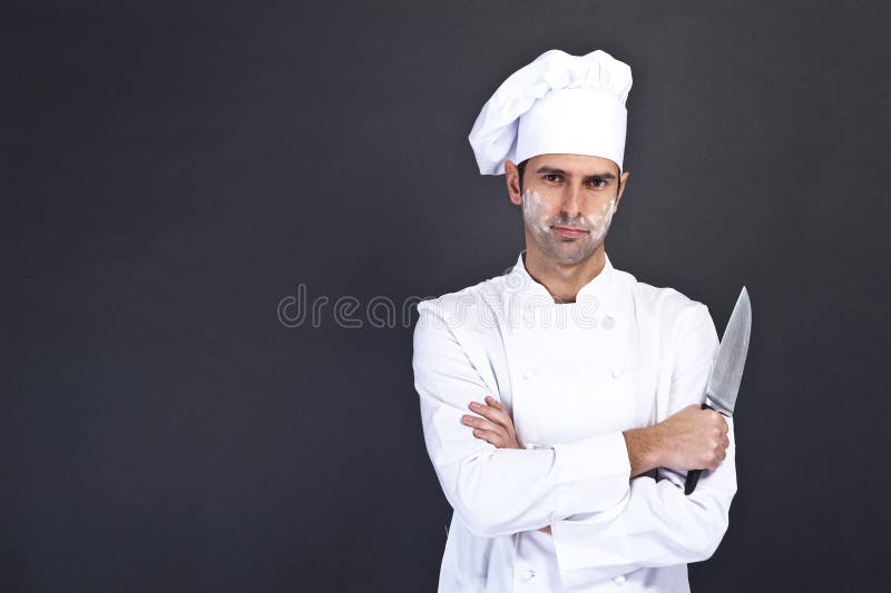 Portrait of Happy Man in Cook Uniform Looking at Camera Stock Photo ...