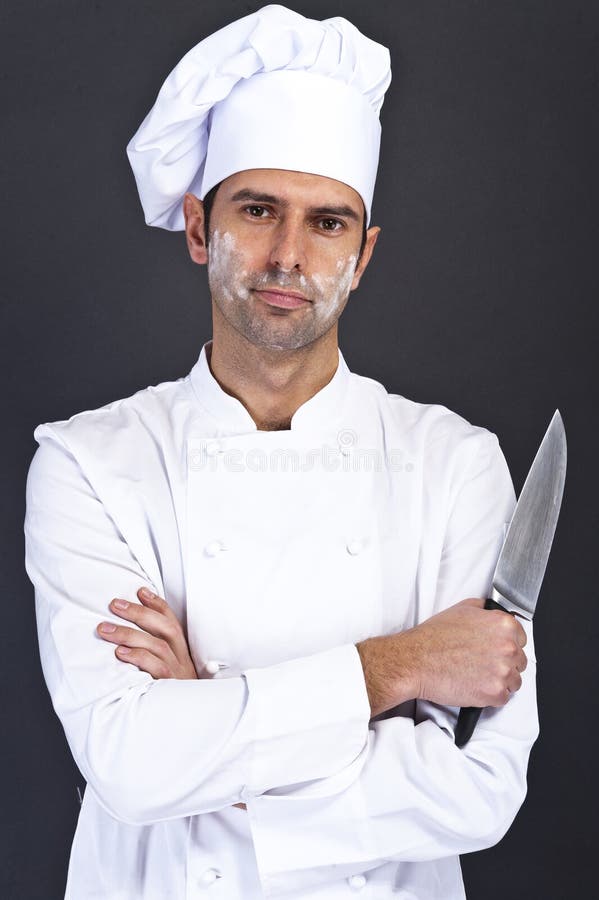 Portrait of Happy Man in Cook Uniform Looking at Camera Stock Photo ...