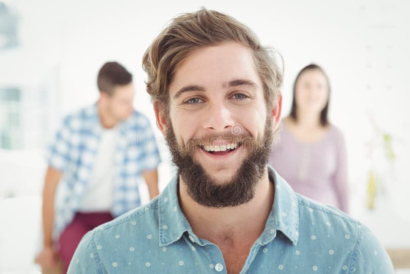 Portrait of happy man stock photo. Image of office, front - 60564896