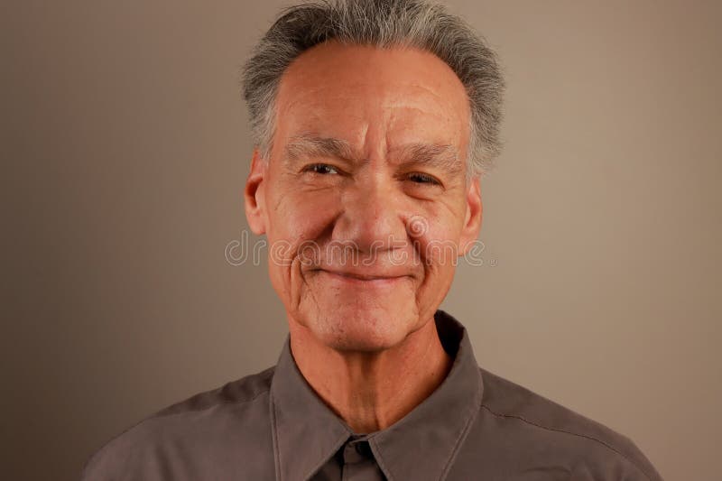 Portrait of a Happy Mature Man Smiling Stock Photo - Image of close ...