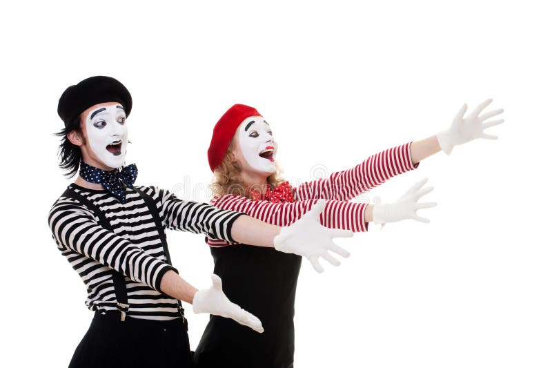 Happy Mime Comedian Showing Thumbs Up Stock Photo - Image of mime ...