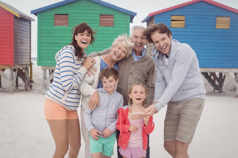 Portrait of Happy Multi-generation Family Stock Photo - Image of ...