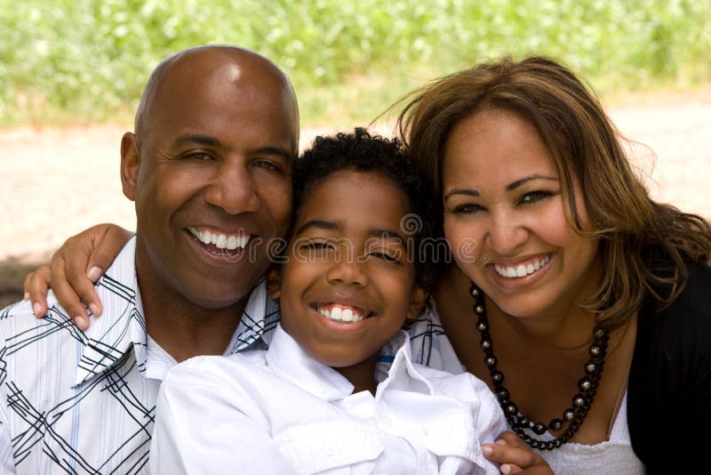 Portrait of Happy Multicultural Family Smiling. Stock Image - Image of ...