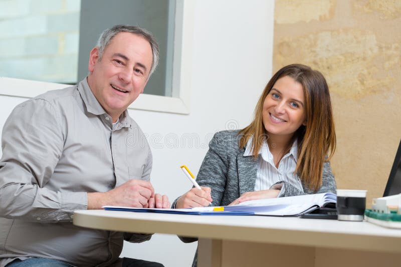 Portrait Happy Office Workers Stock Photo - Image of modern ...