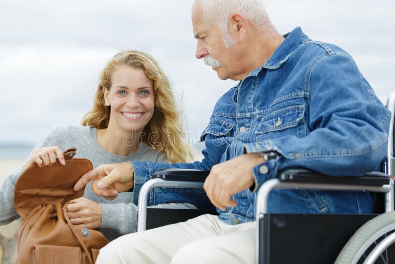 Portrait Happy Old Father and Daughter Outdoors Stock Photo - Image of ...