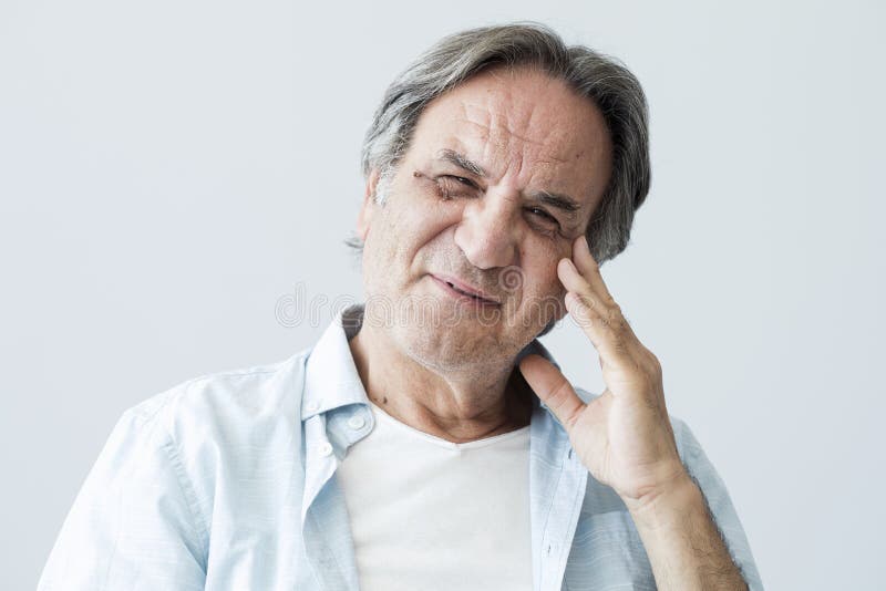 Portrait of happy old man stock image. Image of casual - 97015947