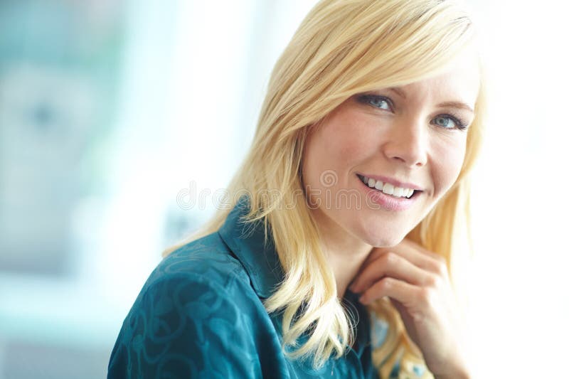 Portrait, Happy and Satisfaction with Business Woman at Office Desk for ... Portrait, Happy and Satisfaction with Business Woman at Office Desk for ...